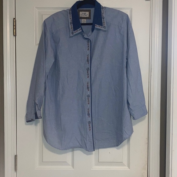 Koret | Tops | Koret City Blues Plaid Trim Shirt | Poshmark